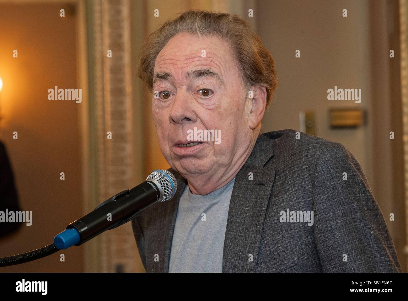 New York, NY, April 25, 2025: Andrew Lloyd Webber speaks during ...