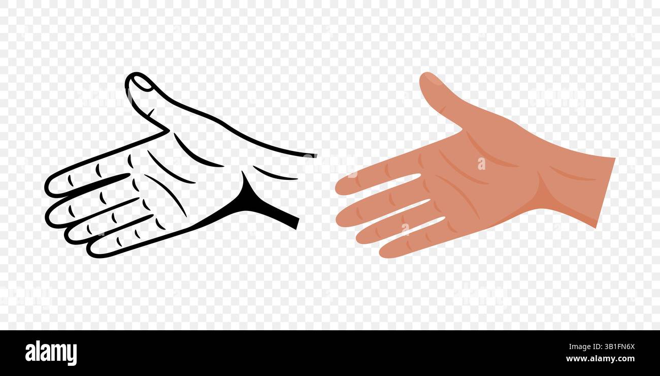 Extended hand welcome open palm Stock Vector Images - Alamy