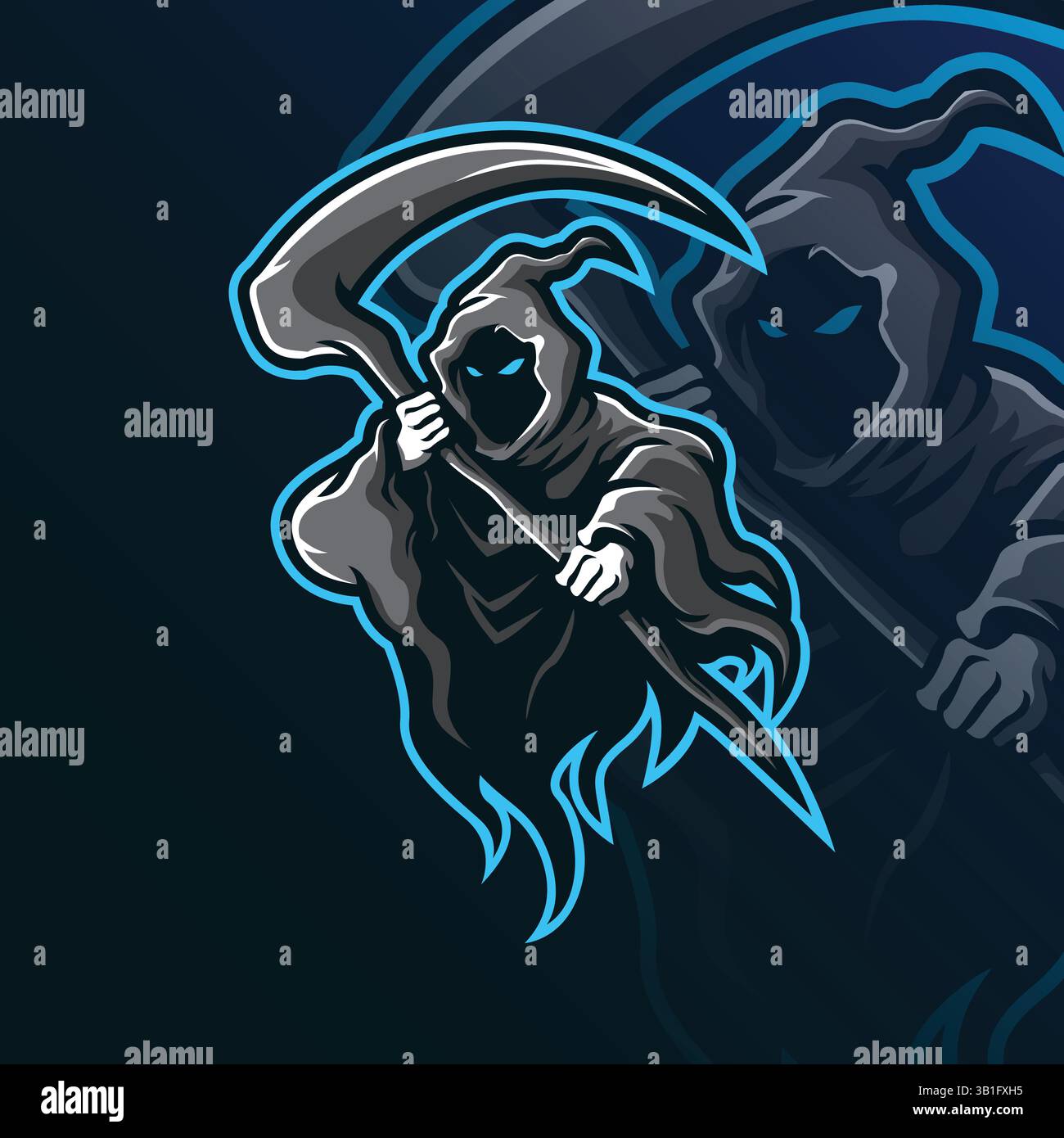 reaper mascot logo design vector with modern illustration concept style ...