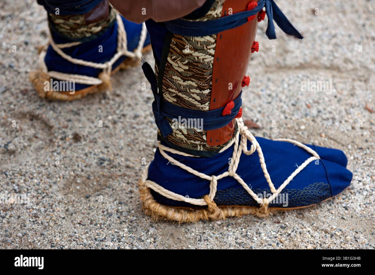 A participant in the Hikone Castle Festival is dressed in traditional ...