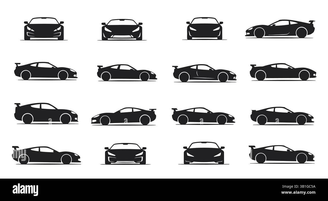 Car side outline symbols Black and White Stock Photos & Images - Alamy