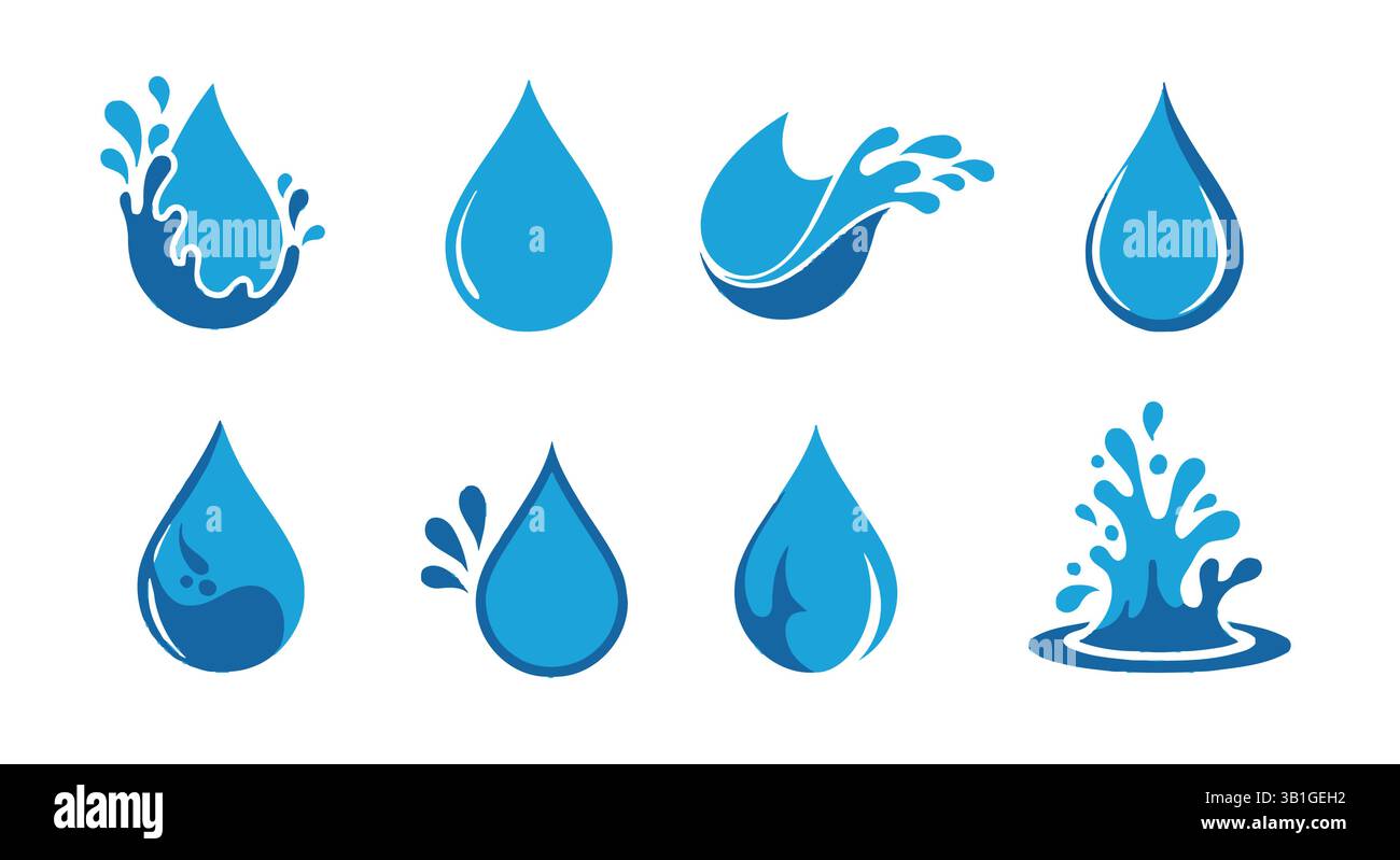 Stylized water drop icons hi-res stock photography and images - Alamy