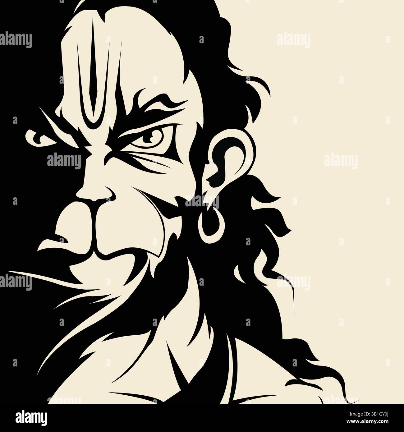 Hanuman hindu god temple Stock Vector Images - Alamy