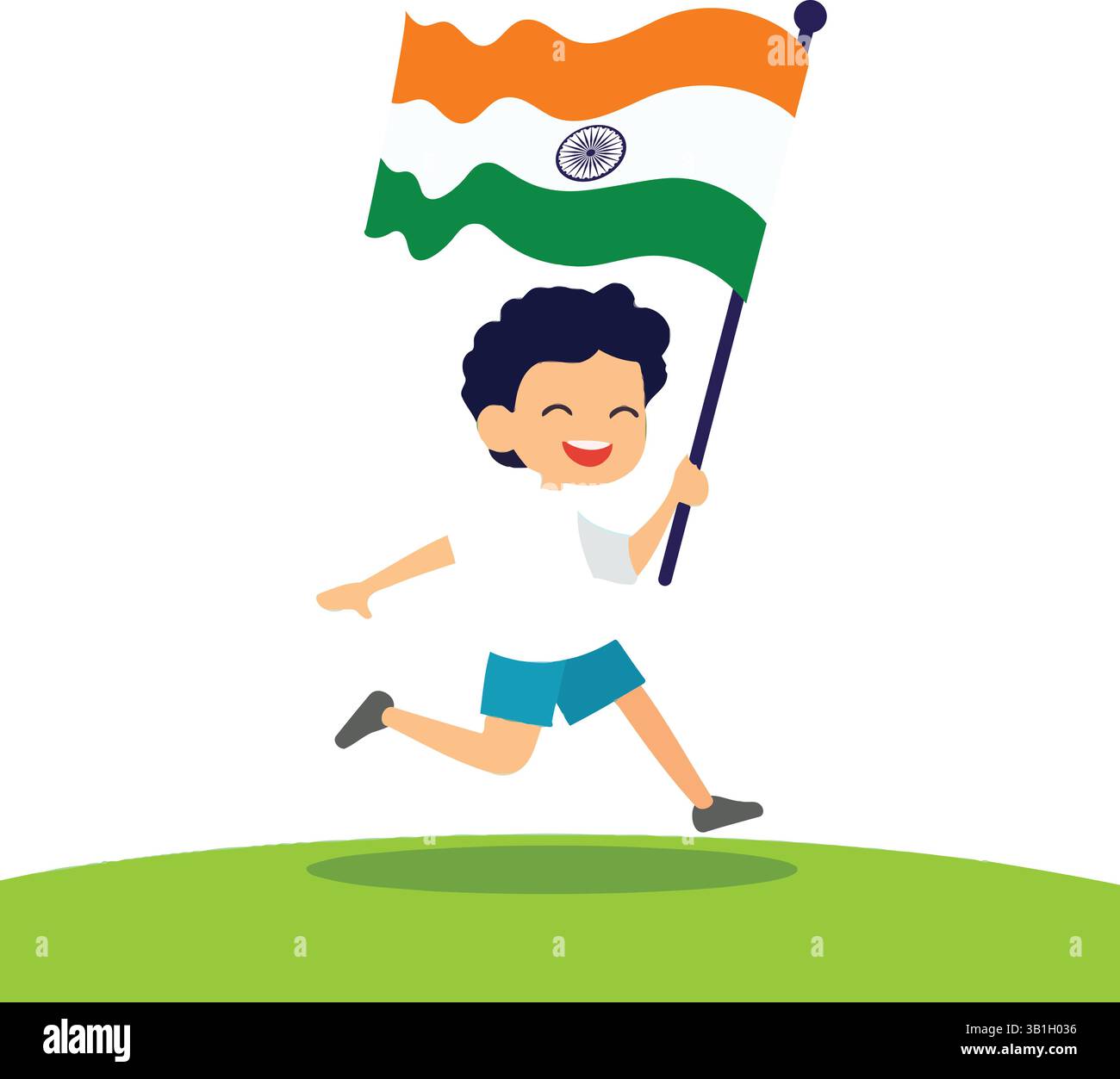 Boy waving country flag Stock Vector Images - Alamy
