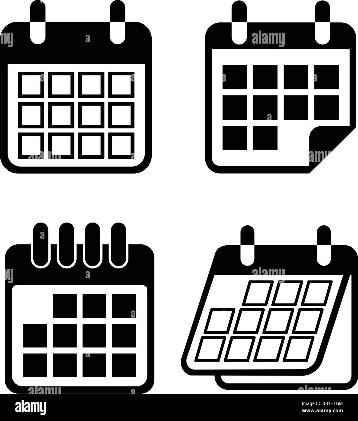 Calendar vector icon isolated on white Stock Vector Image & Art - Alamy