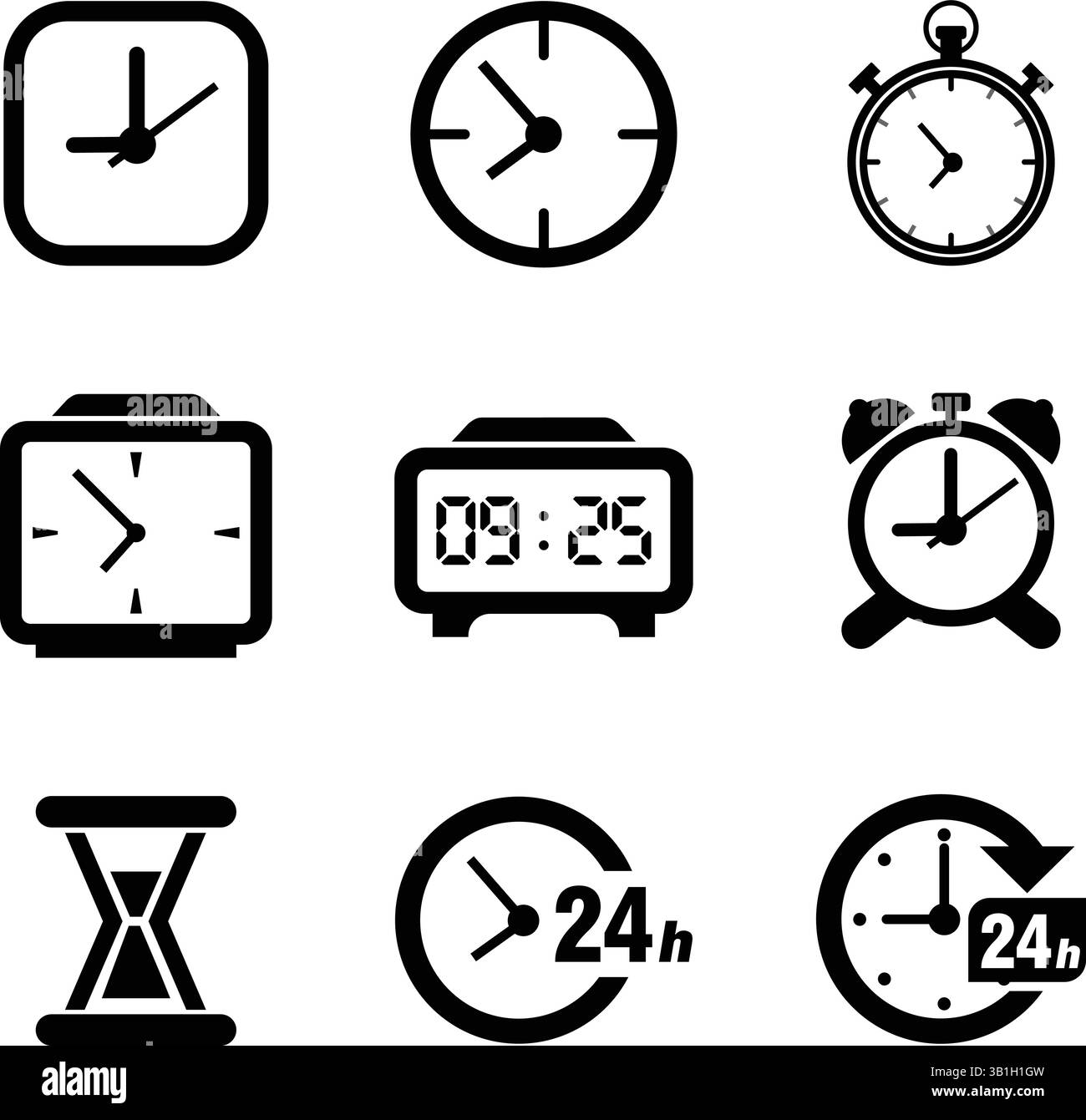 Businesswoman alarm clock on Stock Vector Images - Alamy