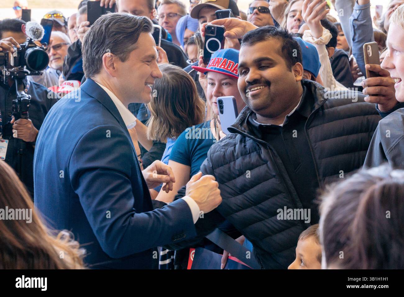 Calgary, Canada. 25th Apr, 2025. Conservative leader Pierre Poilievre ...