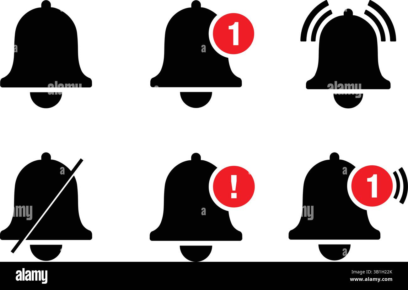 Bell vector icons set Stock Vector Image & Art - Alamy