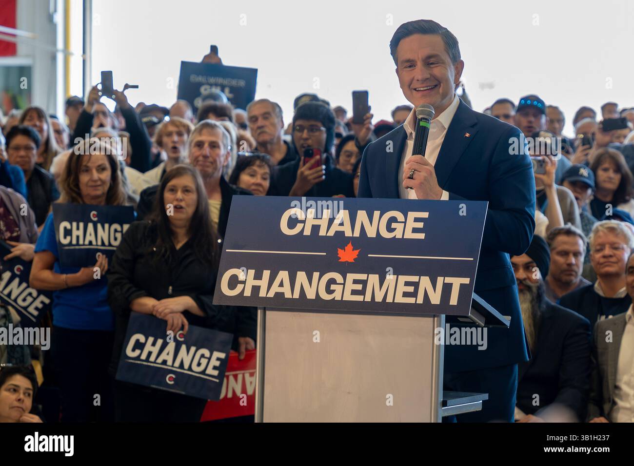 Calgary, Canada. 25th Apr, 2025. Conservative leader Pierre Poilievre ...