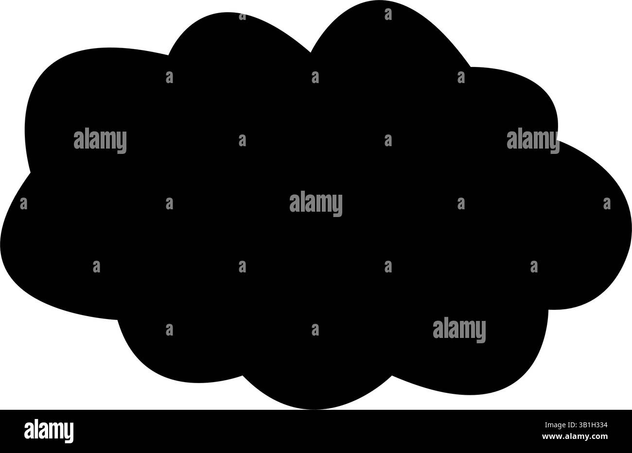 Black Cloud Vector Silhouette in Sky. Minimalist Cloud Clipart ...