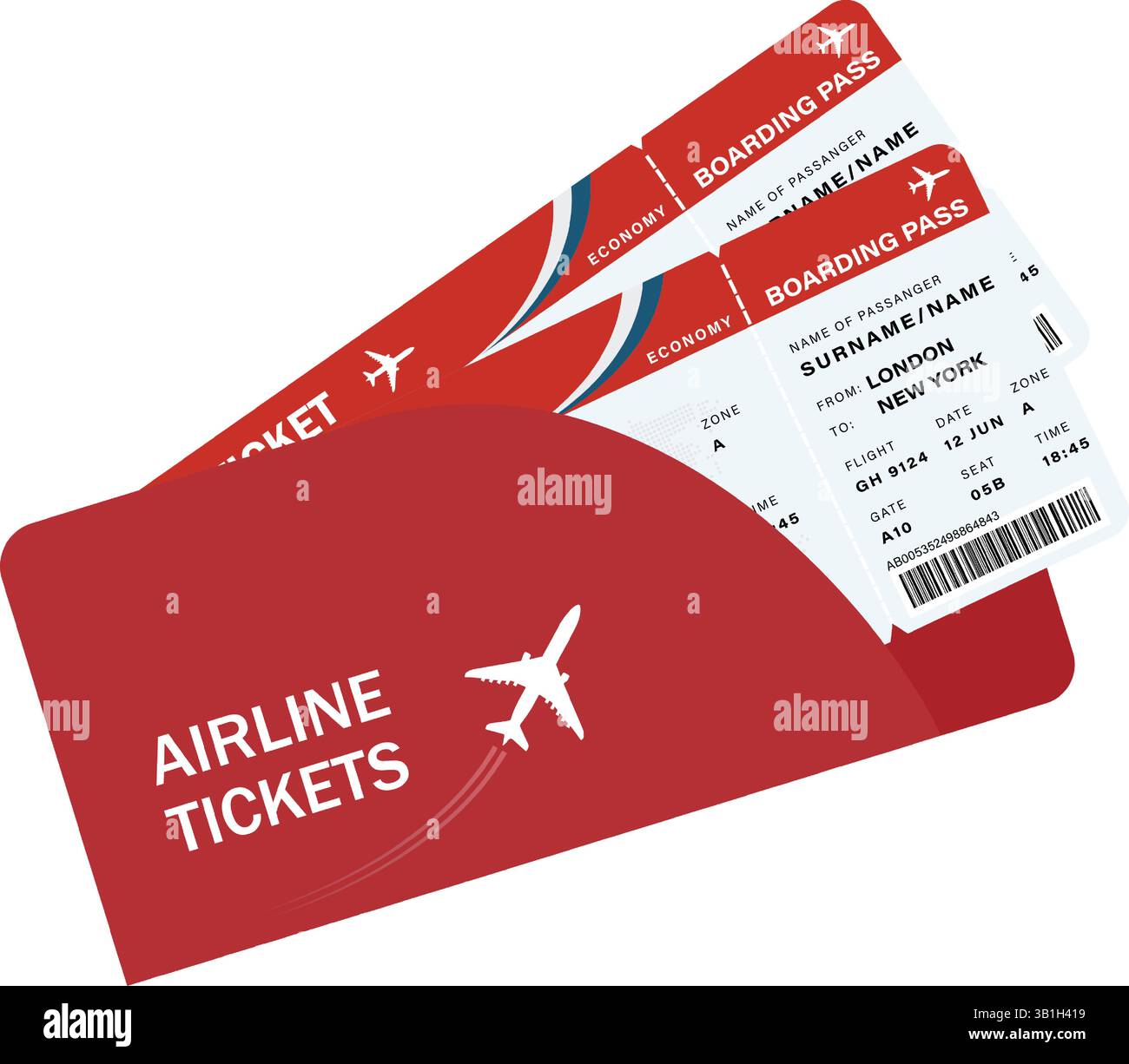 Vector Airline Ticket and Boarding Pass Design Stock Vector Image & Art ...