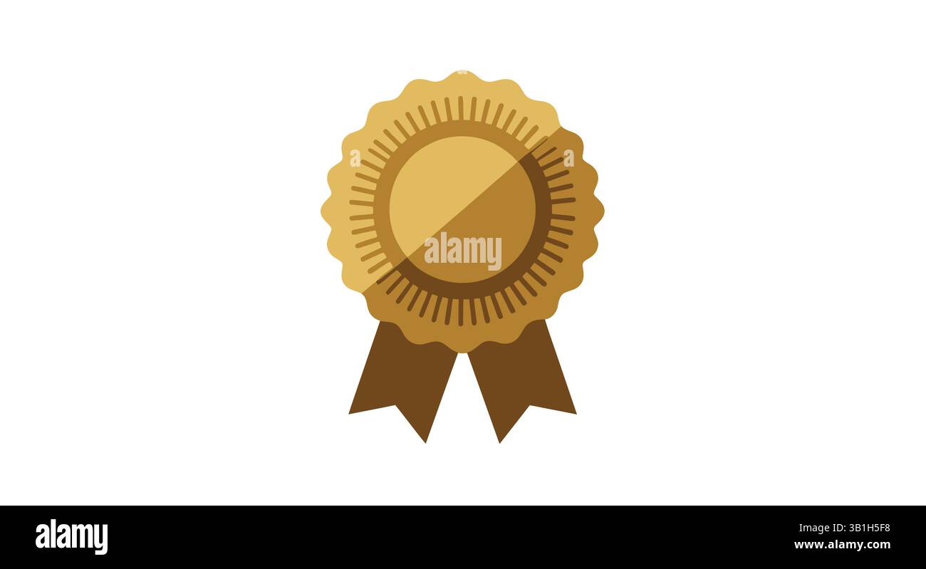 Golden Award Ribbon Icon - Prestigious Achievement Badge, Winner ...