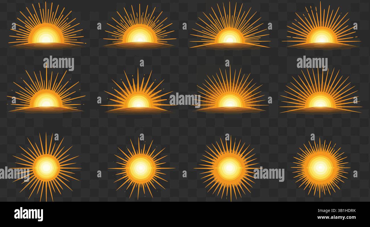 "Radiant Sun Icons Set - Bright Solar Symbols, Sunshine Logo Designs ...