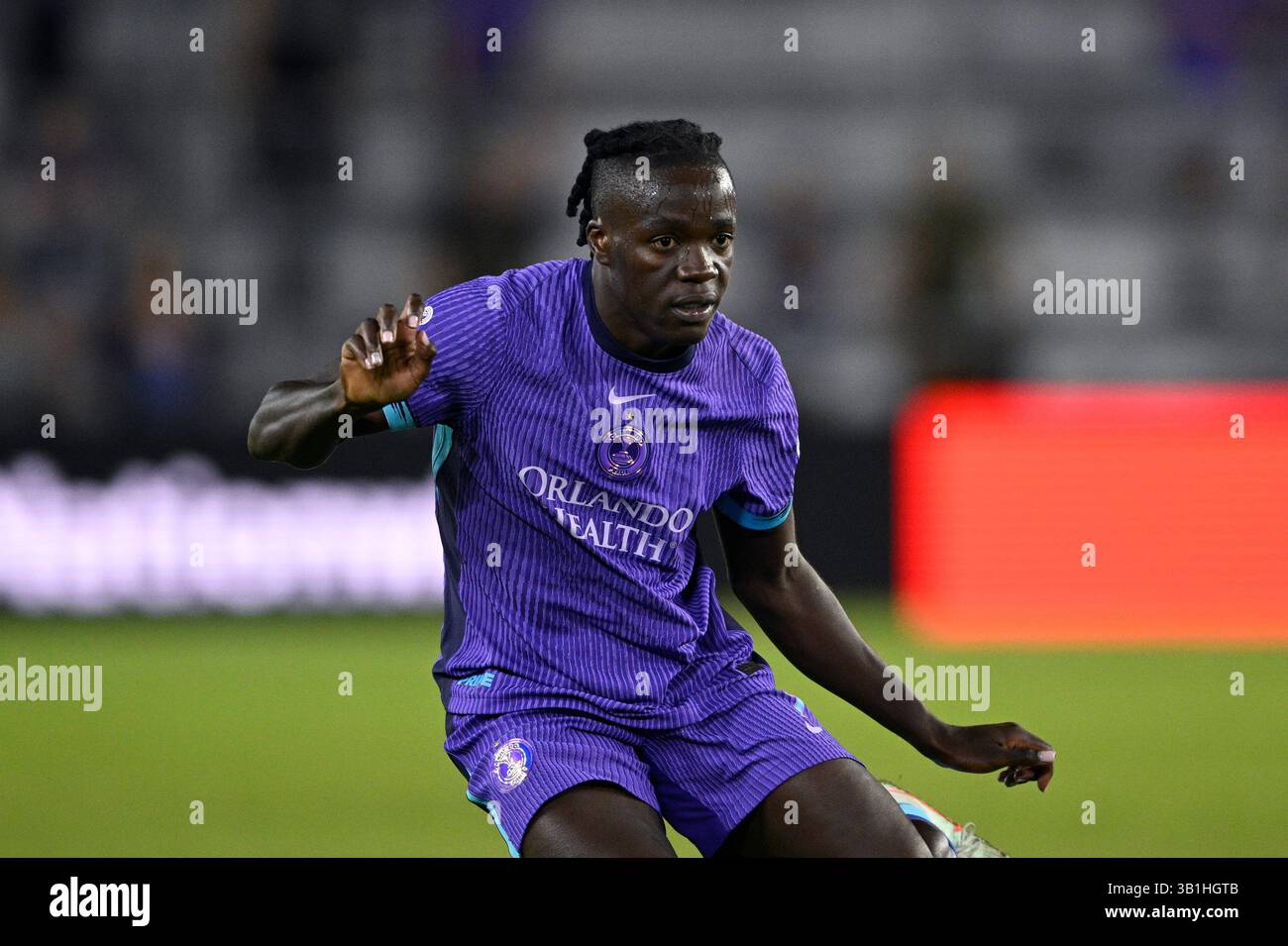 Orlando Pride forward Prisca Chilufya (9) follows a play during an NWSL ...
