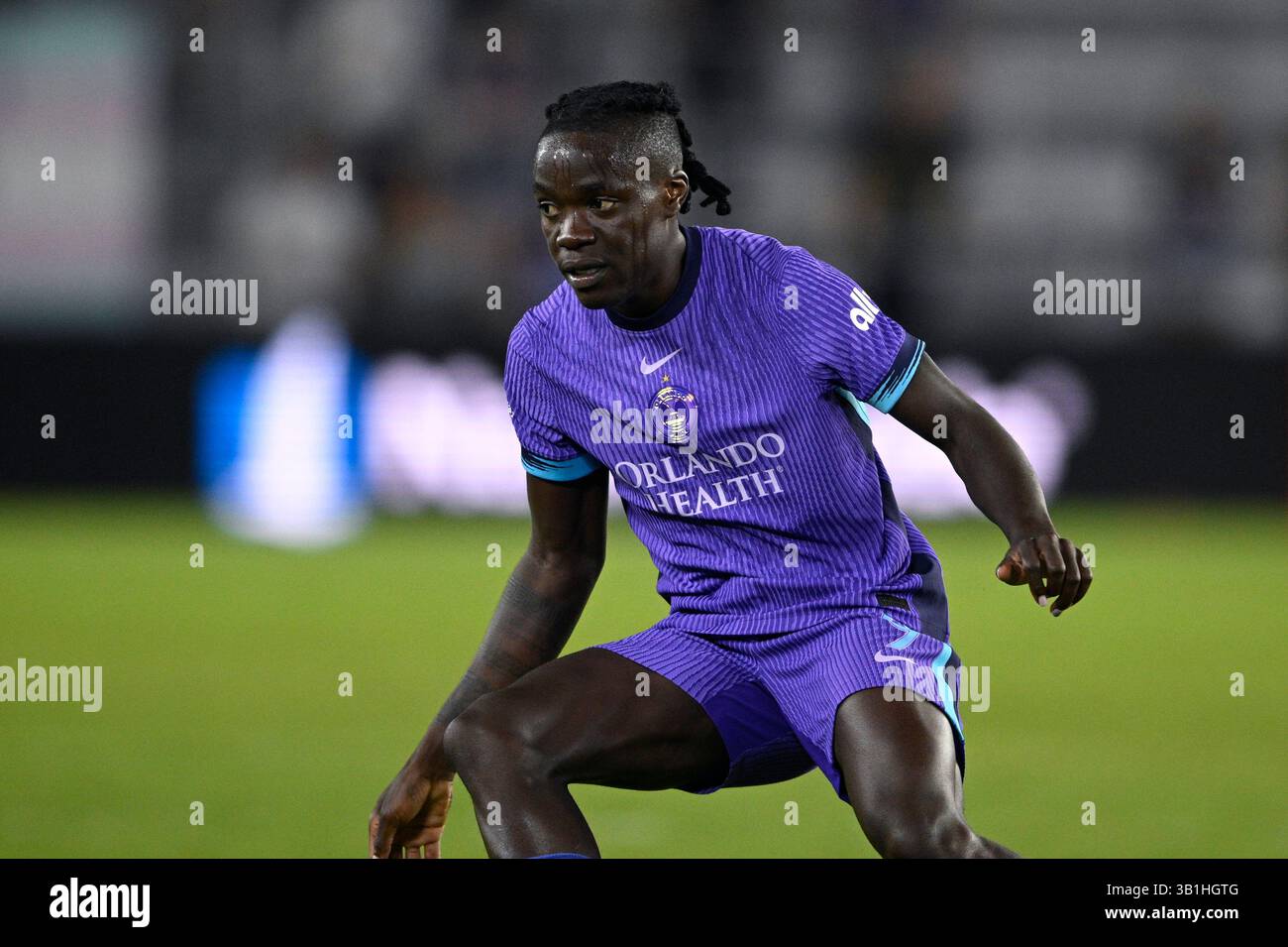 Orlando Pride forward Prisca Chilufya (9) follows a play during an NWSL ...