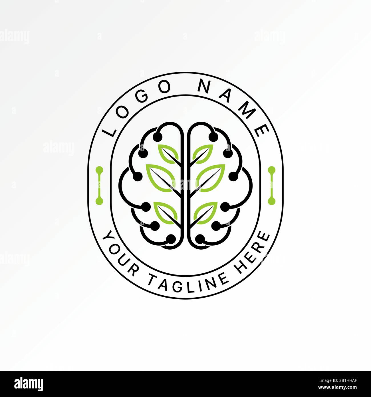 Logo design graphic concept creative premium vector stock image top sell brain genius leaves ...