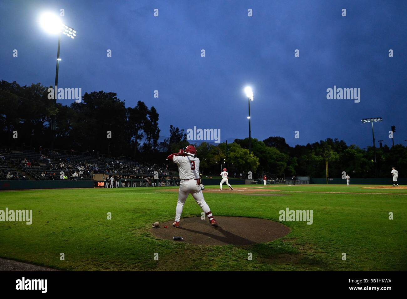 Stanford's Rintaro Sasaki (3) waits to bat against Wake Forest during ...