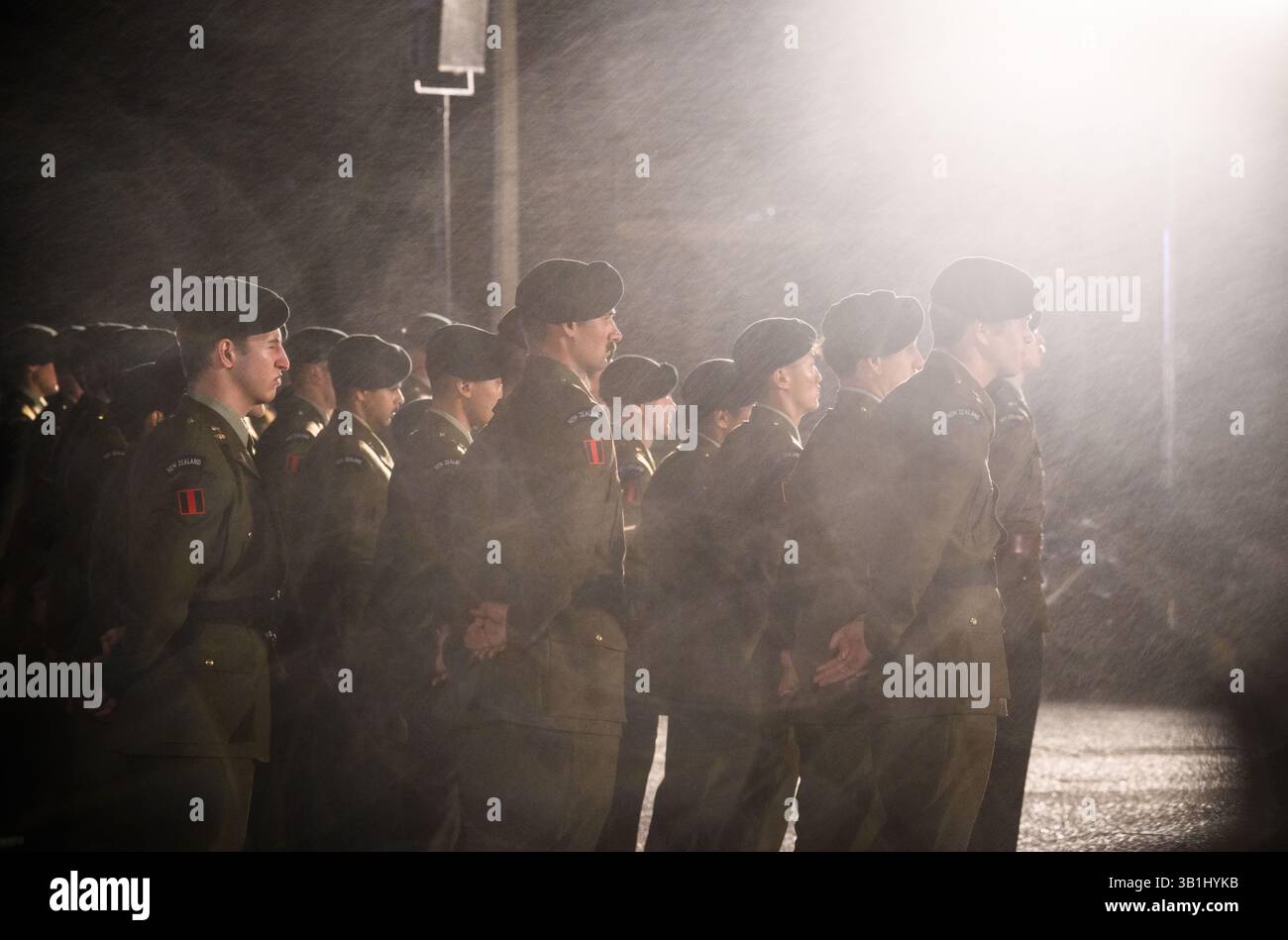 Auckland, New Zealand - April 25 2025: Military soldiers standing in ...