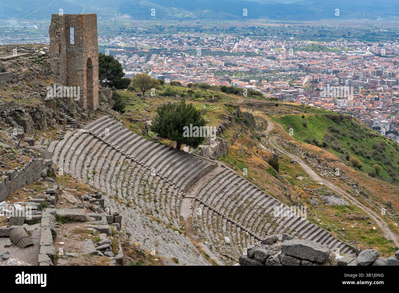 Located in the scenic acropolis of Pergamon, the ancient theater of ...