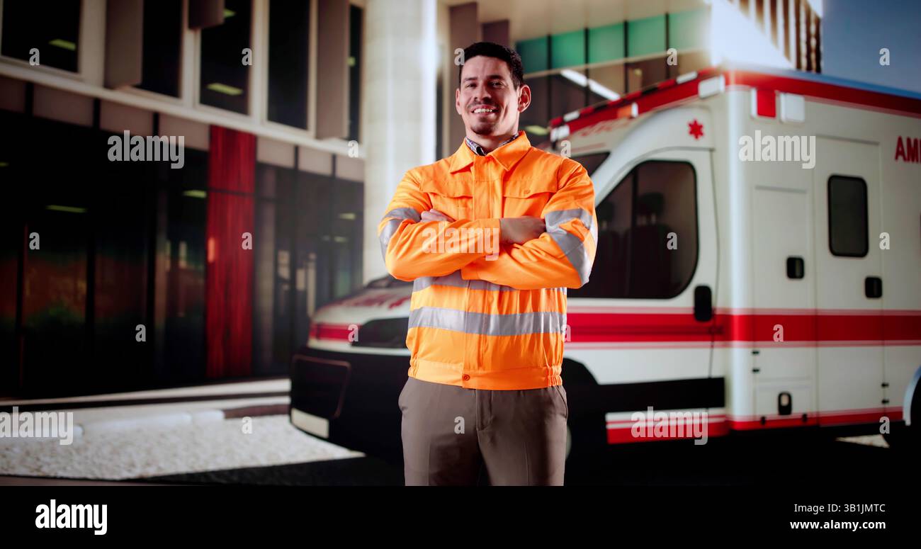 Emergency Paramedic Man From Rescue Service. Medical Worker Stock Photo ...