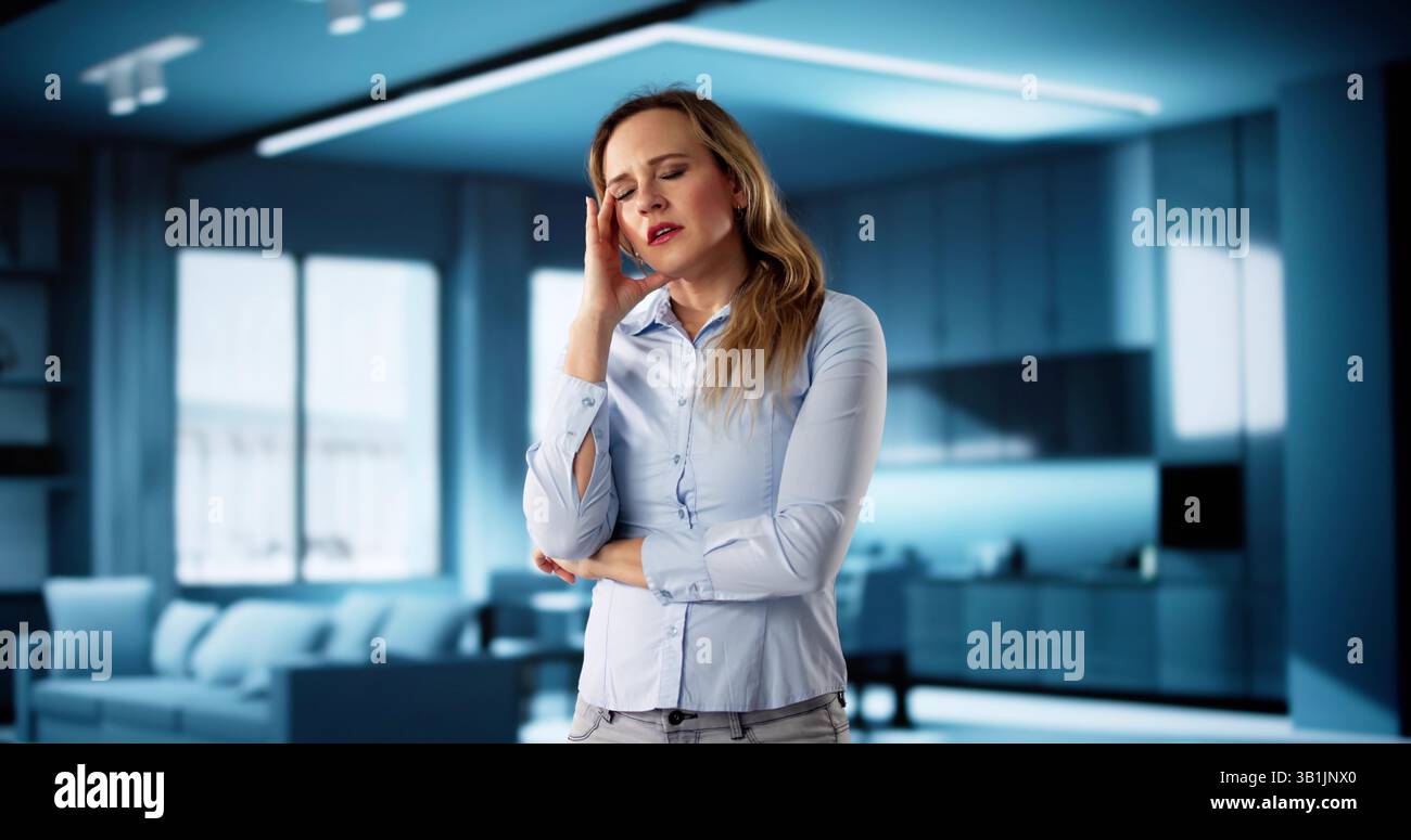 The Woman Investigates Her Balance Disorder With A Vertigo Test Stock ...
