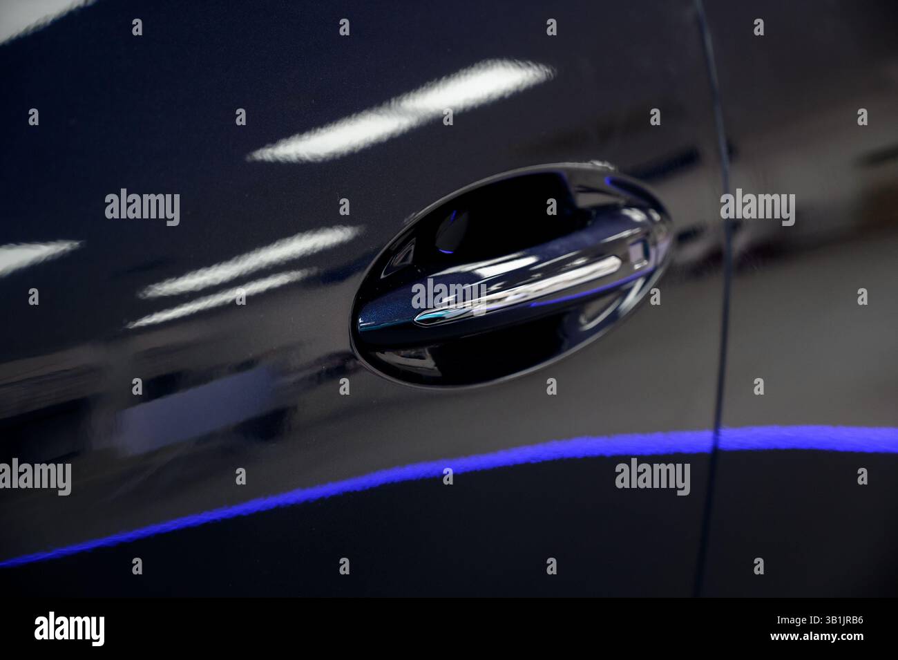 Modern door handle new car. Smart retractable door handles. Car ...