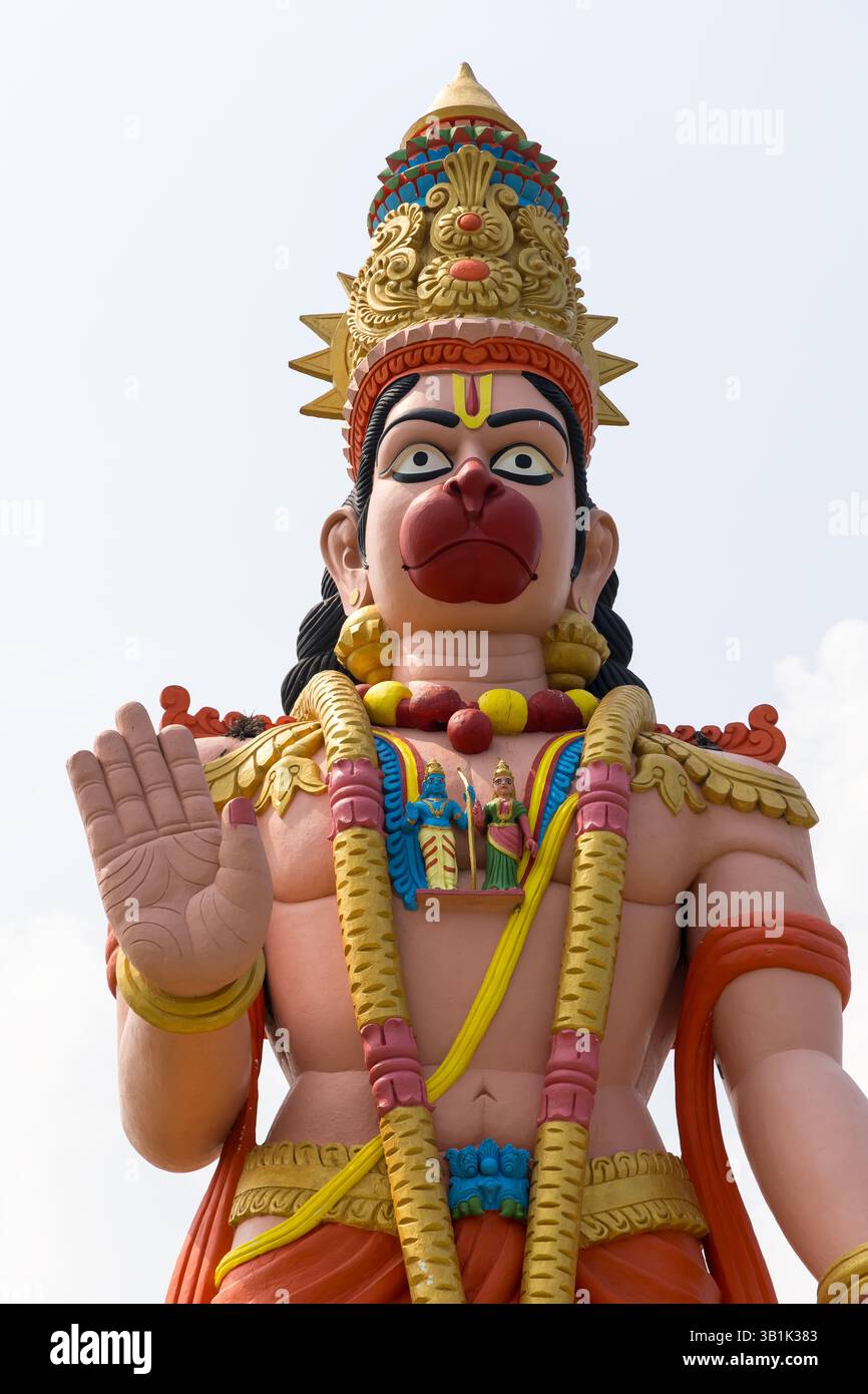 Huge colorful Hindu god Large Hanuman statue in Andhra Pradesh state ...