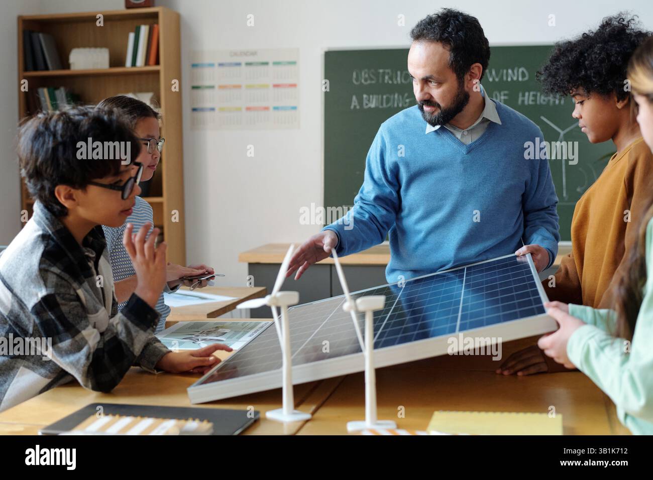 Group of Students Learning About Solar Panels Stock Photo - Alamy