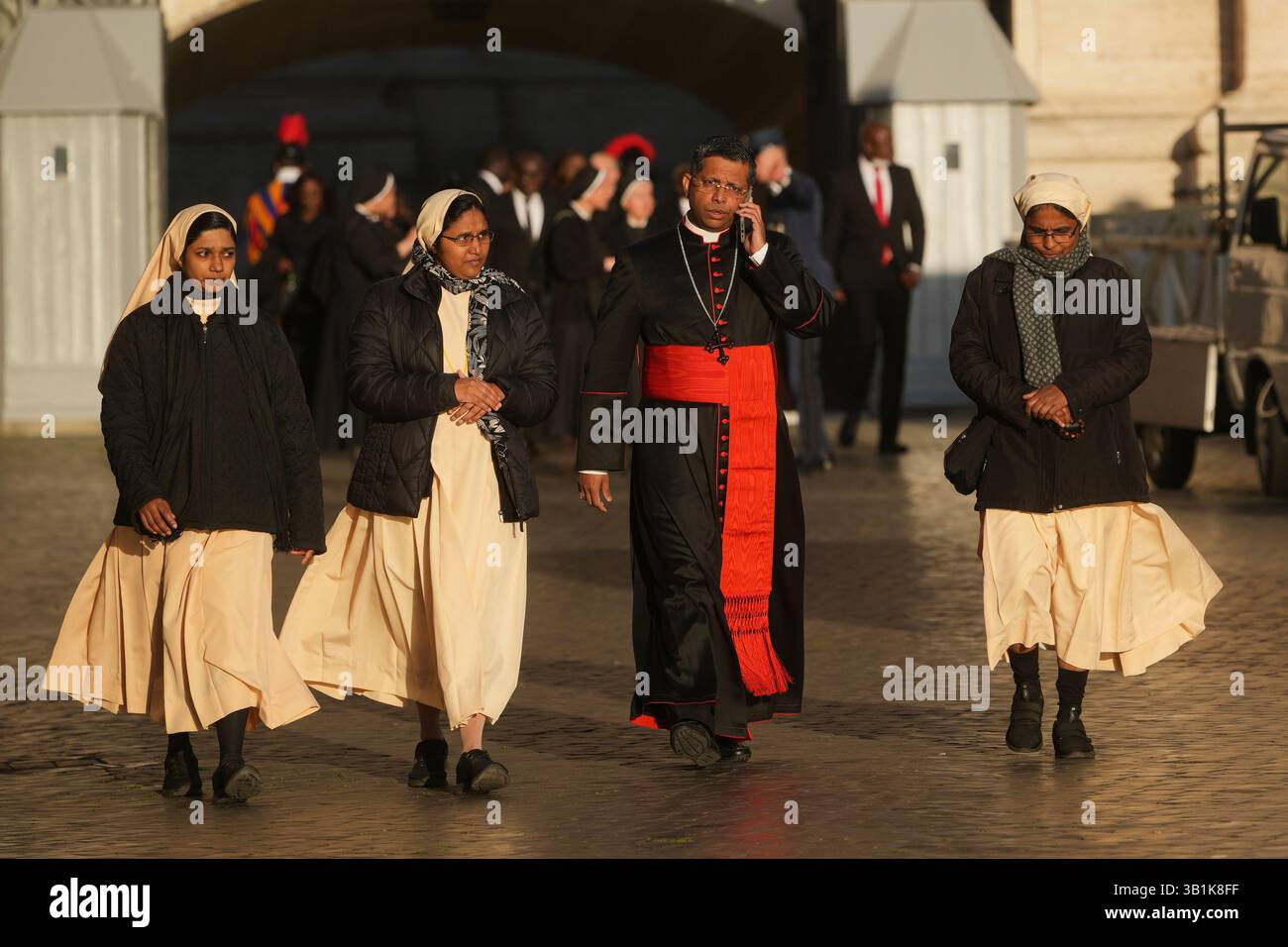 Cardinal George Jakob Koovakad, second from right, arrives for the ...