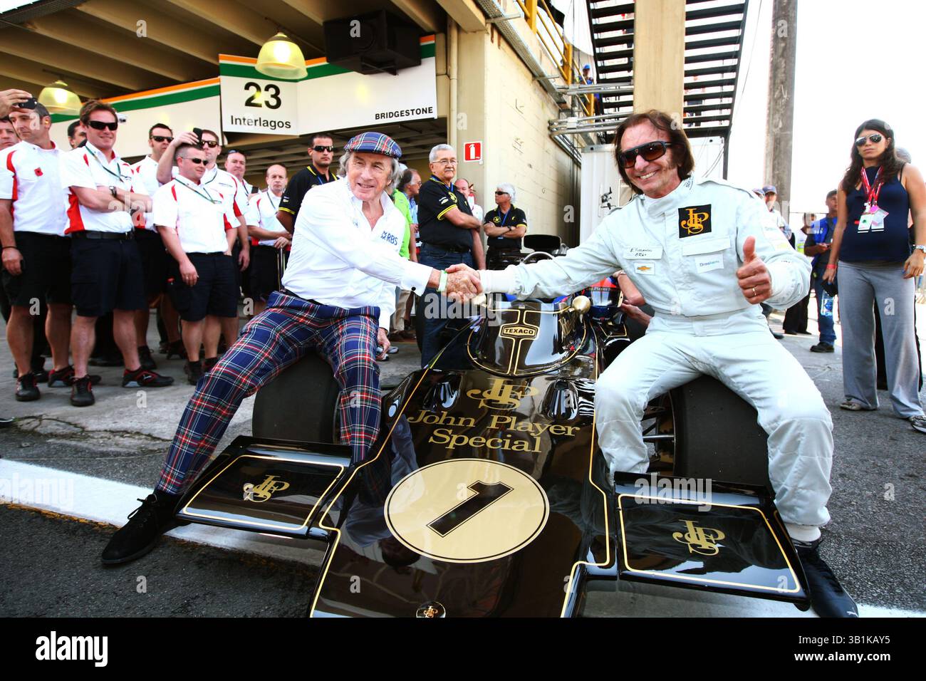 Nov. 7, 2010 - Emerson Fittipaldi (BRA) (Right) drives his Lotus 72E ...