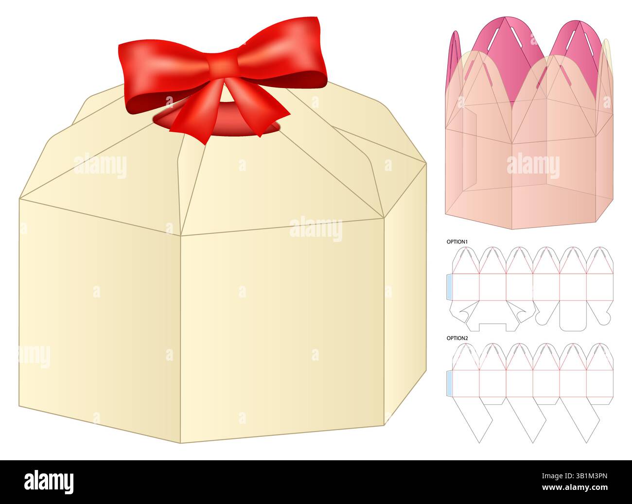 Craft paper gift box bow Stock Vector Images - Alamy