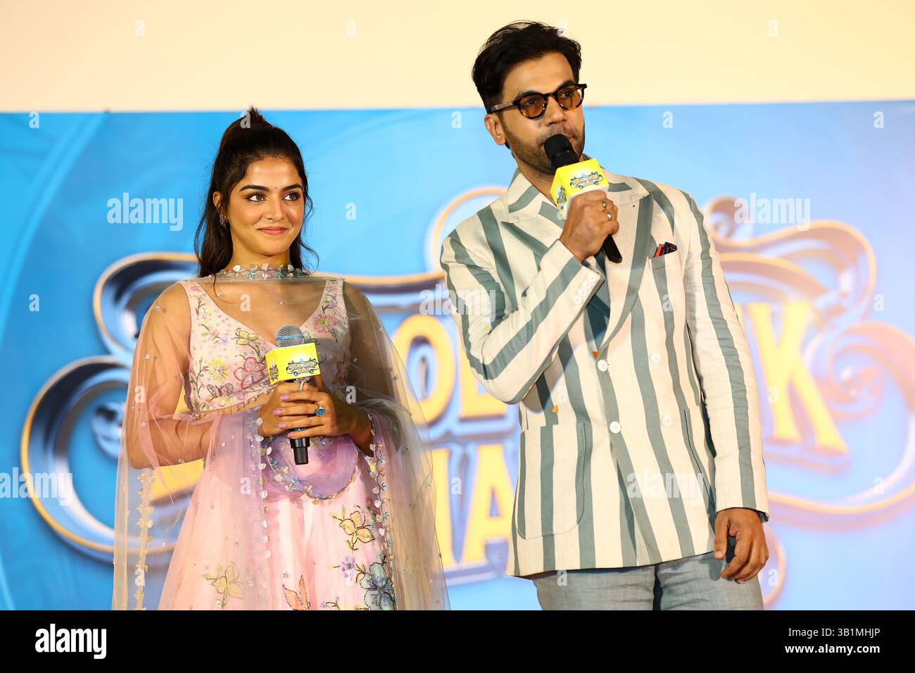 Jaipur, India. 25th Apr 2025. Bollywood actors Rajkumar Rao and Wamiqa ...