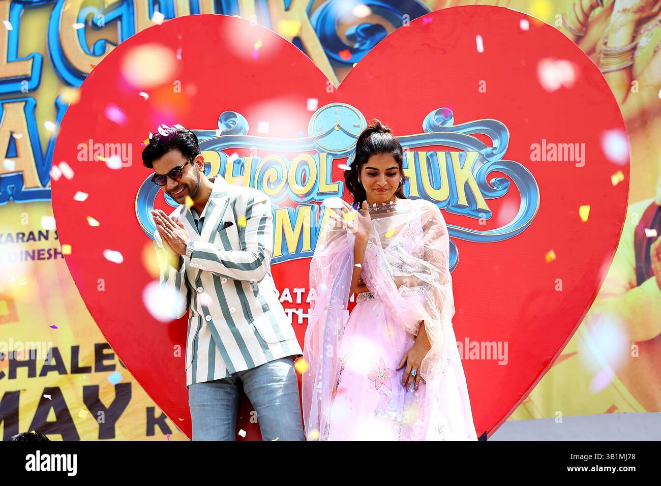 Jaipur, India. 25th Apr 2025. Bollywood actors Rajkumar Rao and Wamiqa ...