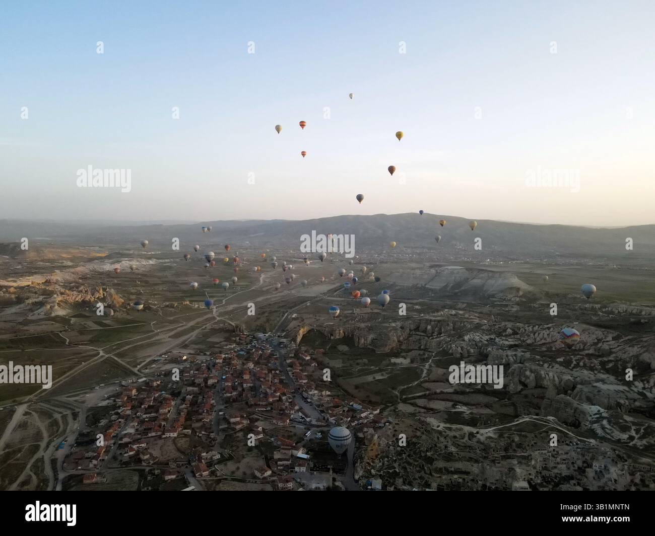 (250426) -- ANKARA, April 26, 2025 (Xinhua) -- Hot air balloons are seen in Cappadocia, Nevsehir ...