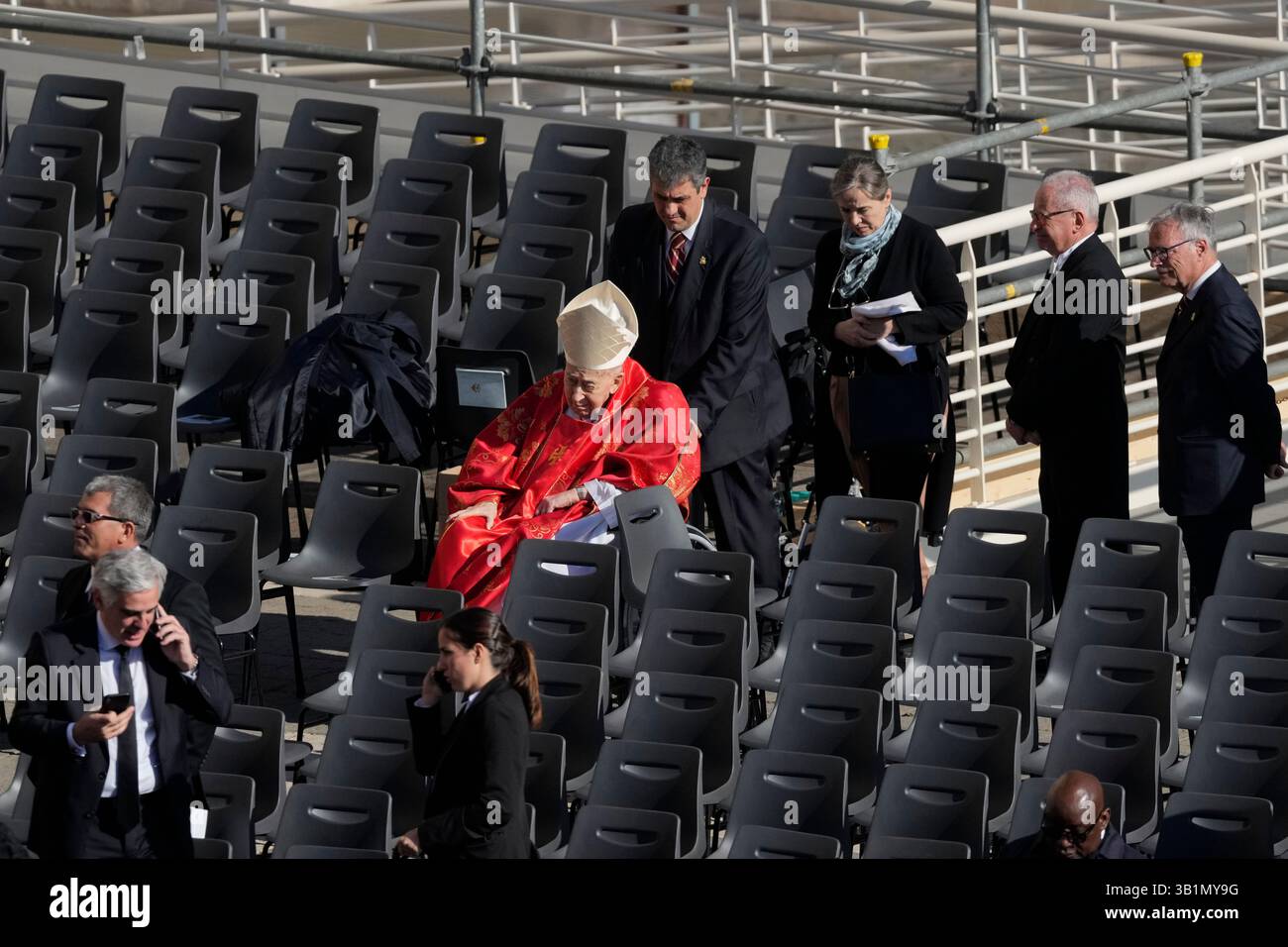 Cardinal Camillo Ruini arrives for the funeral of Pope Francis in St ...