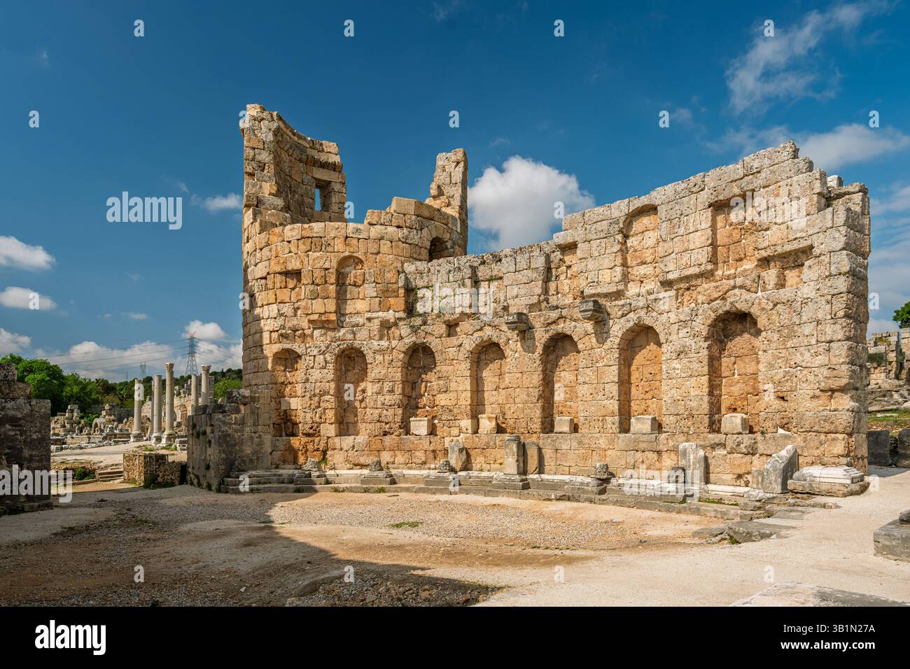Ruins of the Hellenistic City Gate of the Ancient City of Perge (Perga ...