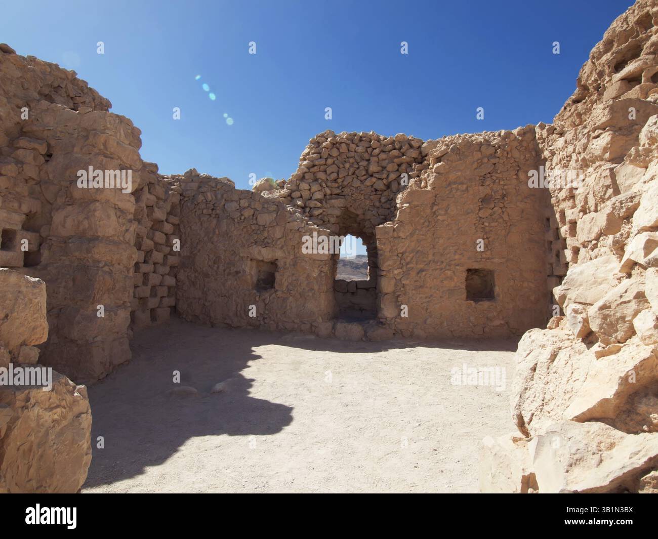 Ruins of Herod's castle in fortress Masada, Israel, Asia Stock Photo ...