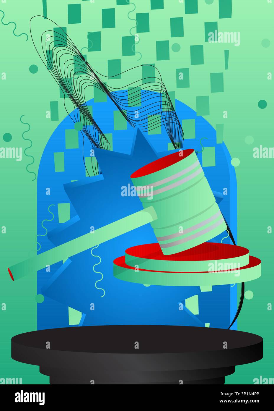 Mockup product display with Gavel. Vector cylinder pedestal podium ...