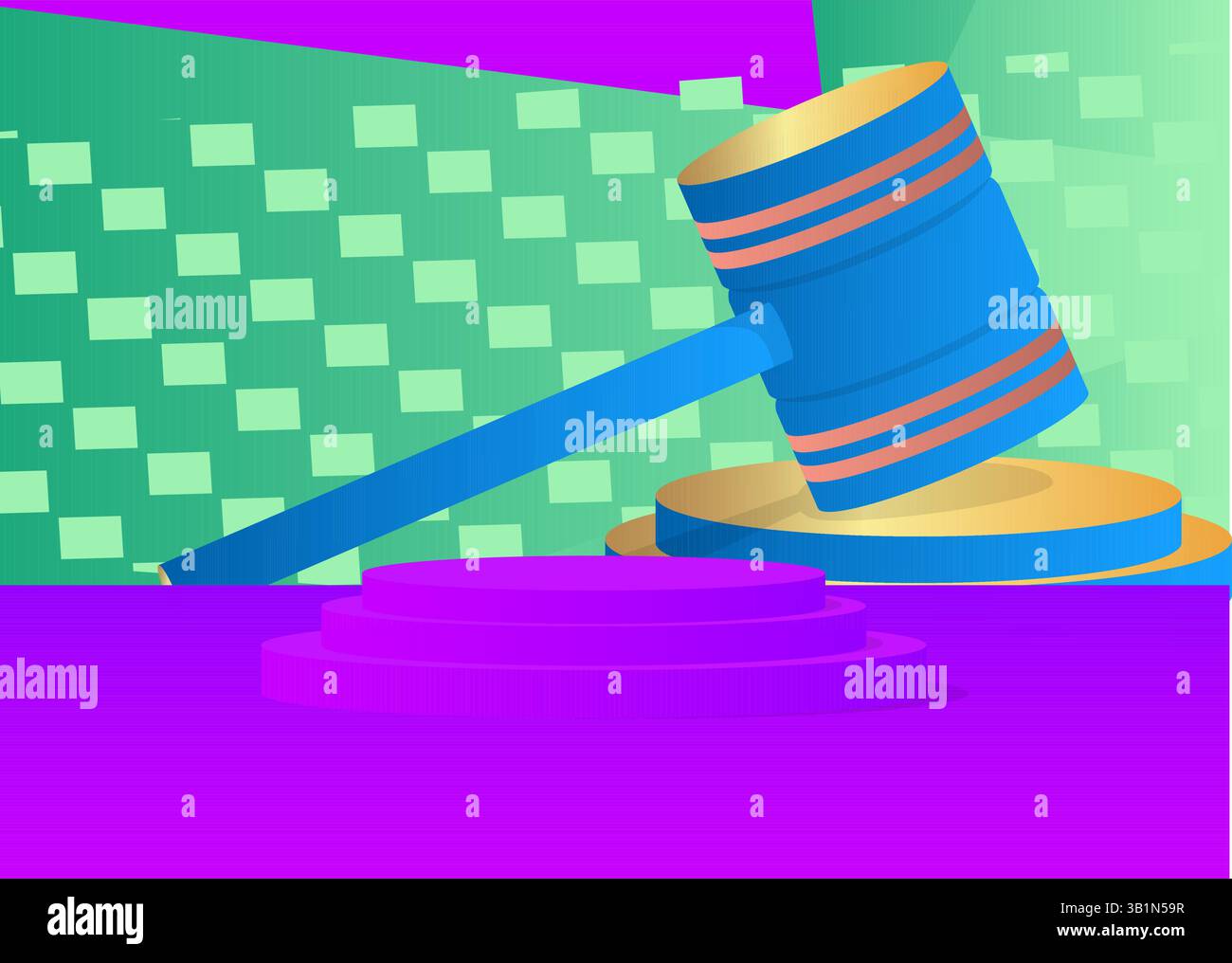 Mockup product display with Gavel. Vector cylinder pedestal podium ...