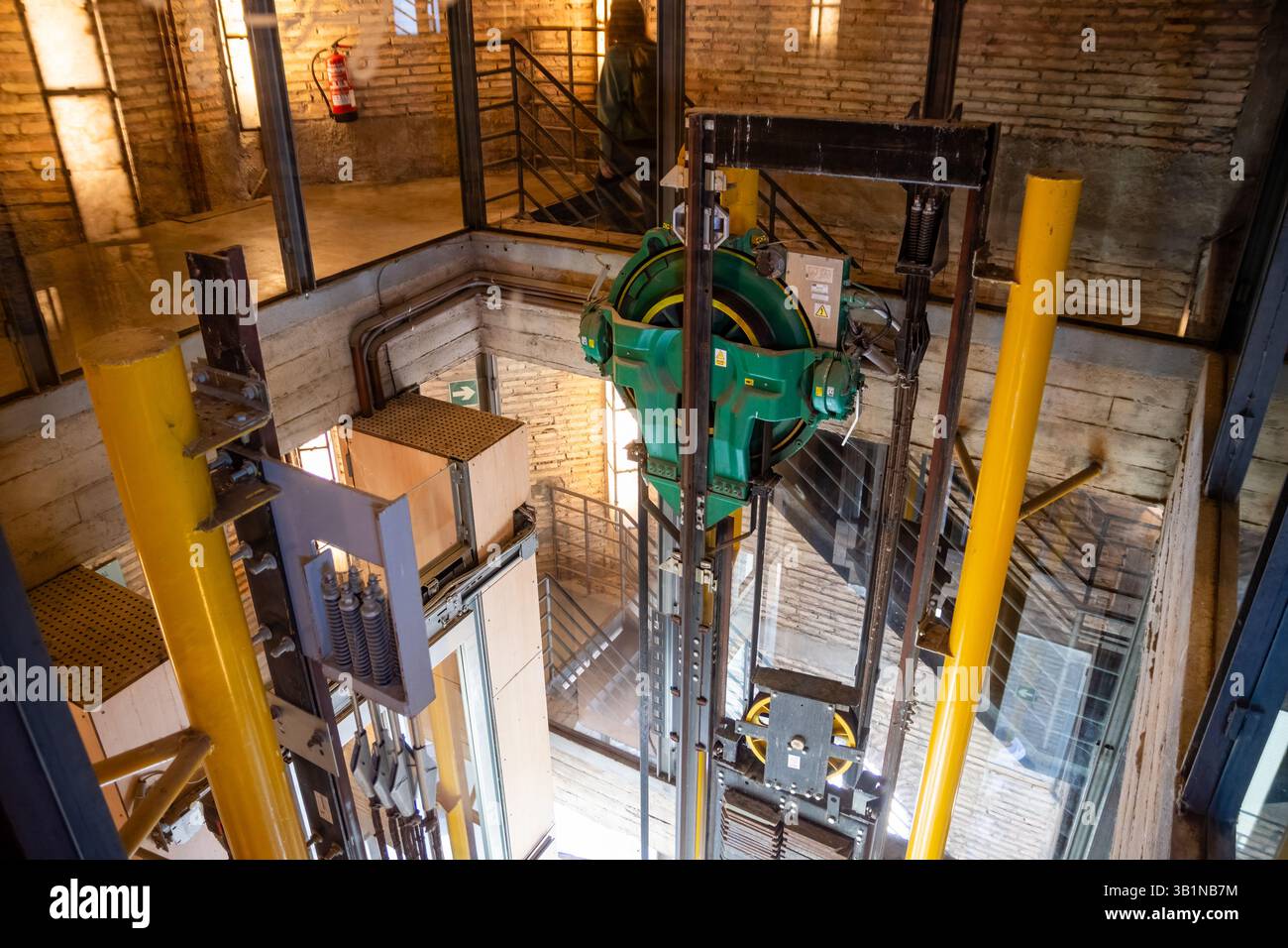 elevator mechanism, Cathedral-Basilica of Our Lady of the Pillar, el pilar, Zaragoza, Spain ...