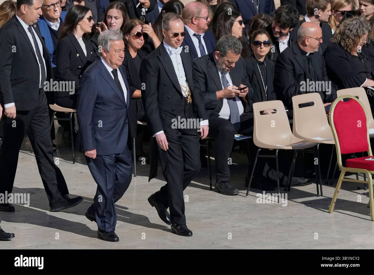 United Nations Secretary General Antonio Guterres, center left, arrives ...