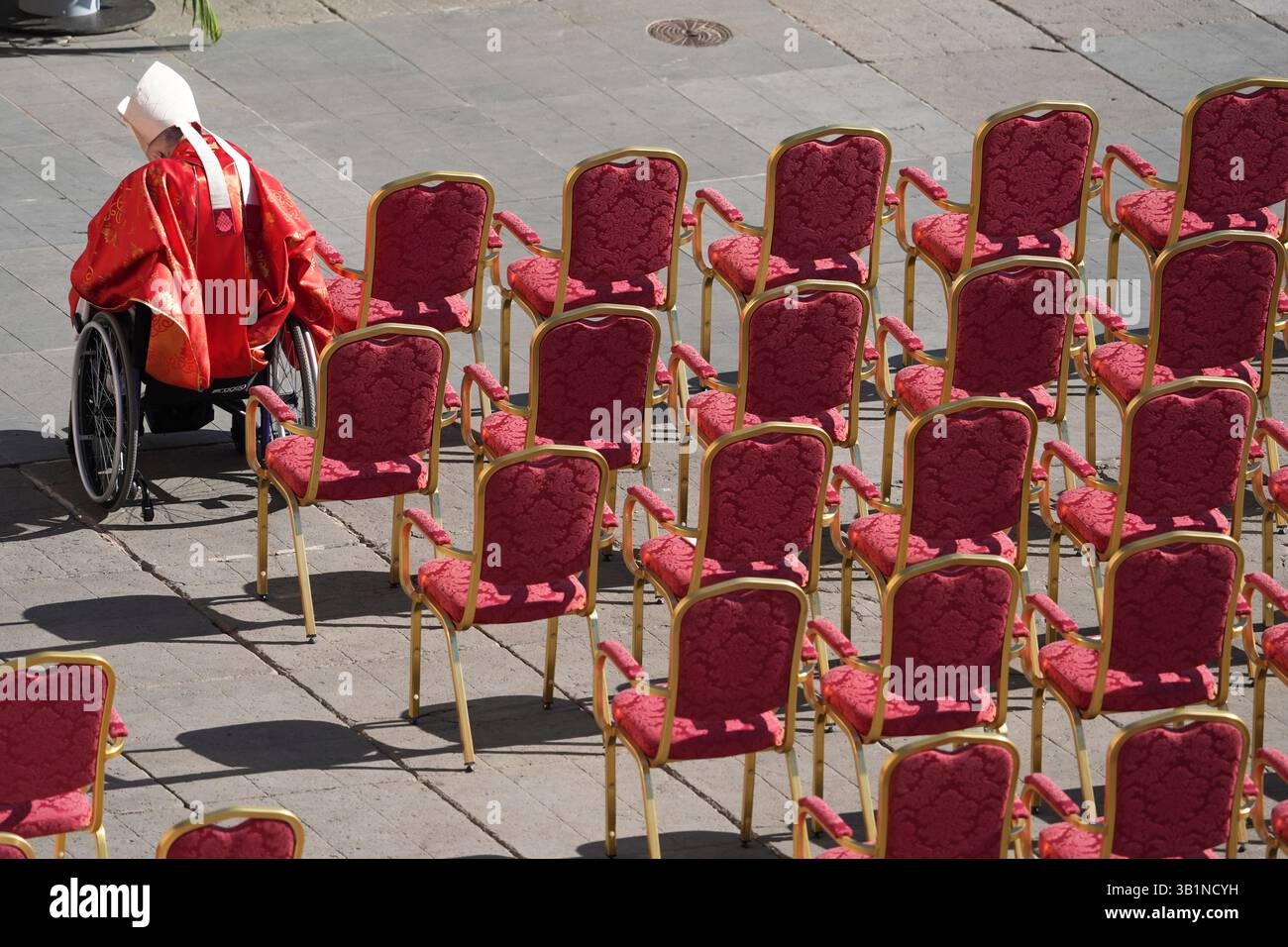 Cardinal Camillo Ruini takes his place before the funeral of Pope ...