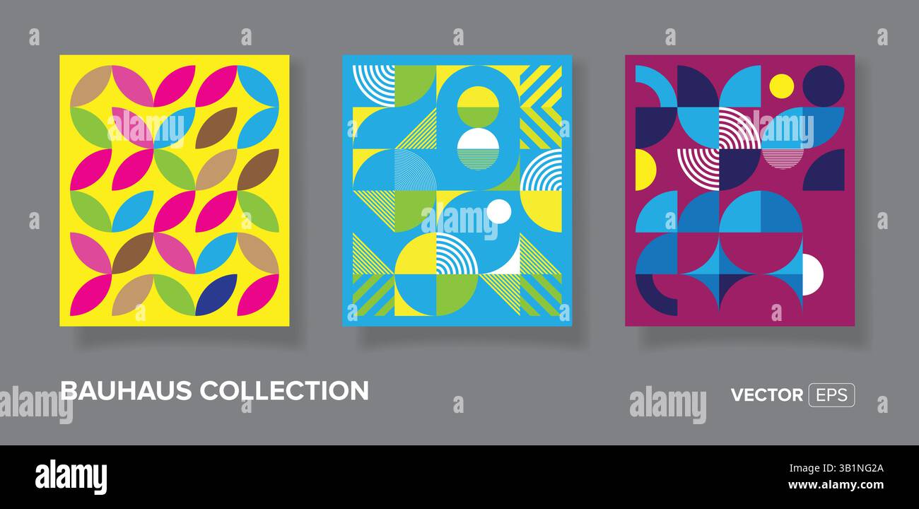 Abstract design bauhaus geometric pattern backgrounds, minimalist ...