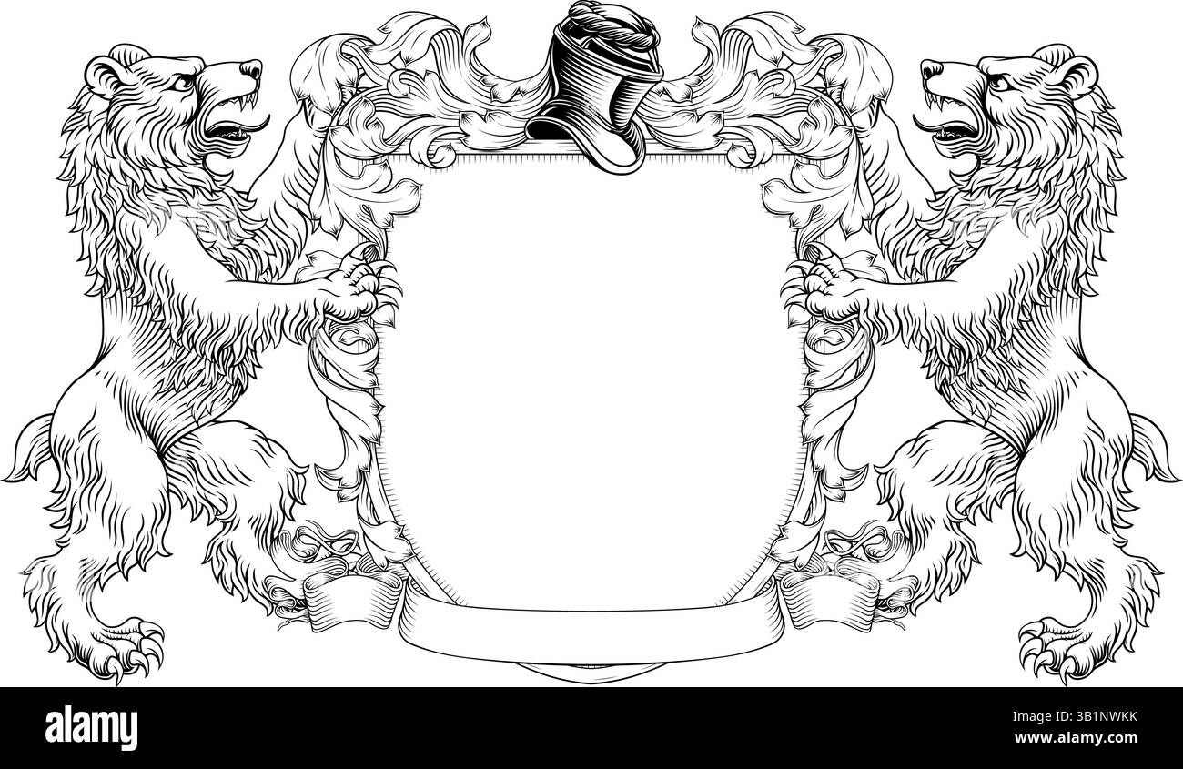 Bear Coat of Arms Crest Heraldic Knight Shield Stock Vector Image & Art ...