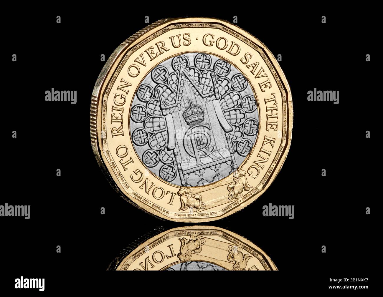 The first Gibraltar 12 sided bimetallic One Pound Coin featuring a ...