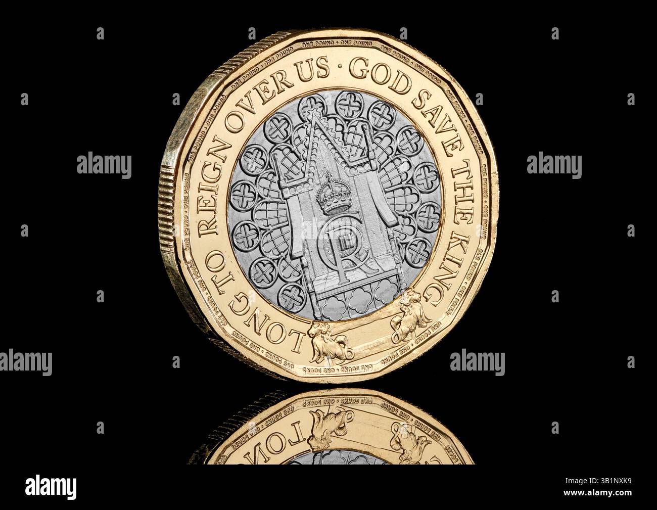 The first Gibraltar 12 sided bimetallic One Pound Coin featuring a ...