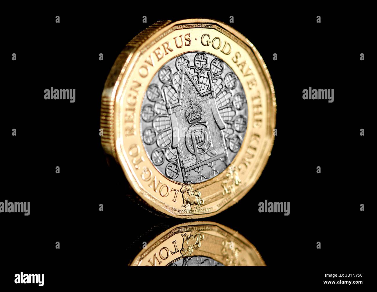 The first Gibraltar 12 sided bimetallic One Pound Coin featuring a ...