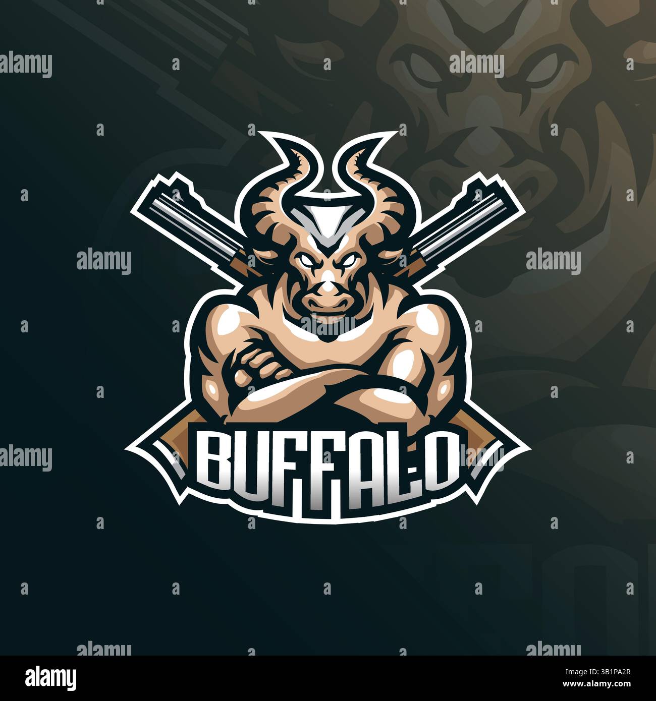 buffalo mascot logo design with modern illustration concept style for ...