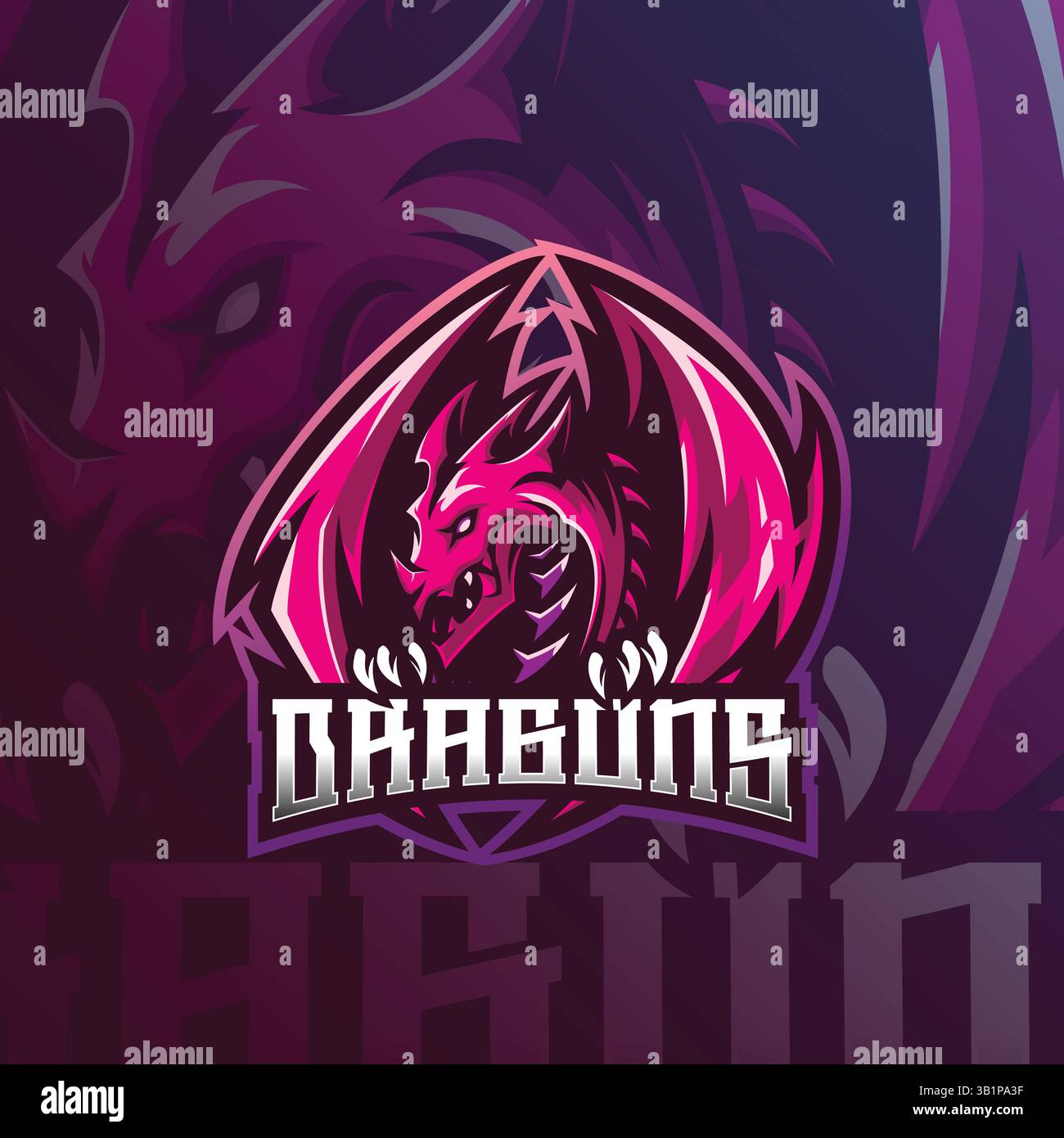dragon mascot logo design vector with modern illustration concept style ...