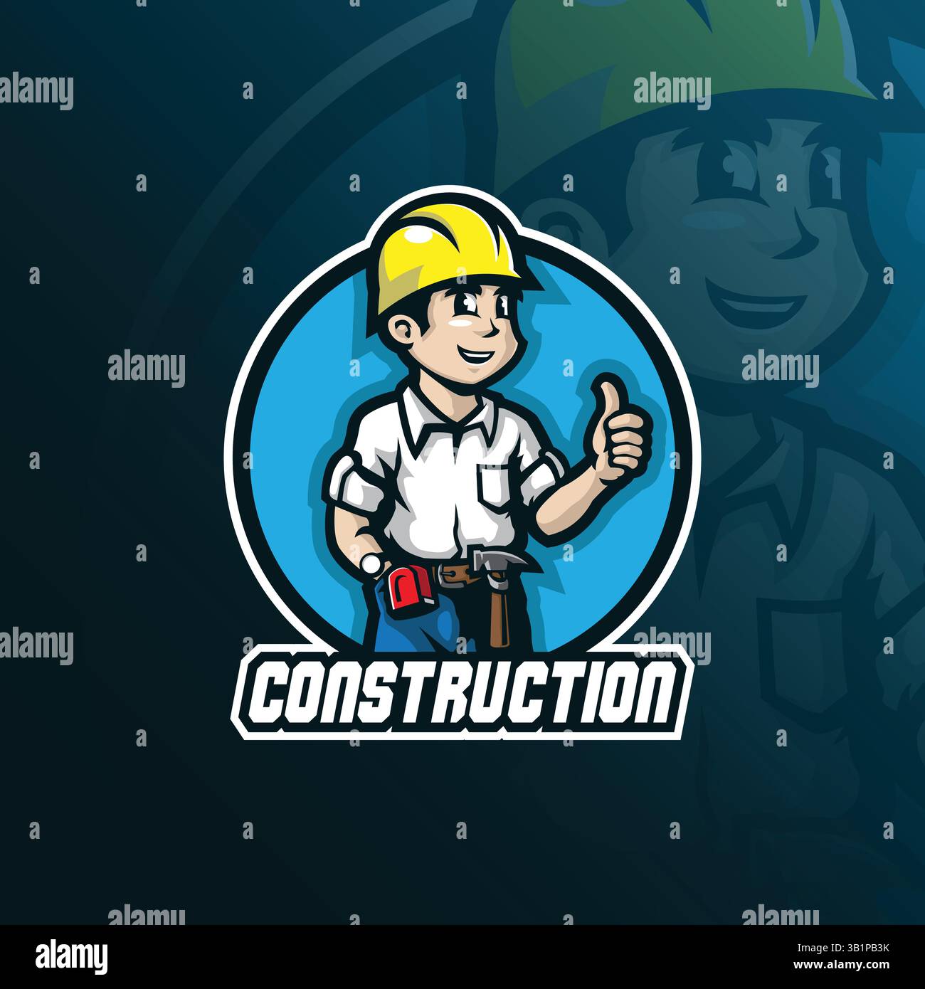 construction mascot logo design with modern illustration concept style ...
